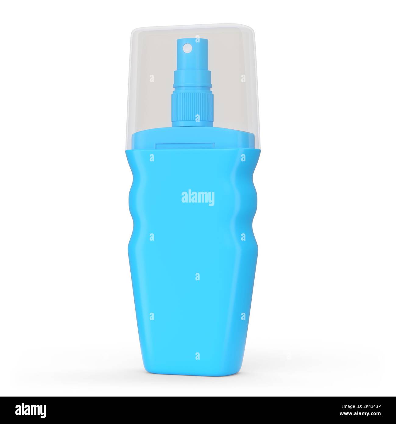 Blue sunscreens bottle or sunblock cream tube isolated on white ...