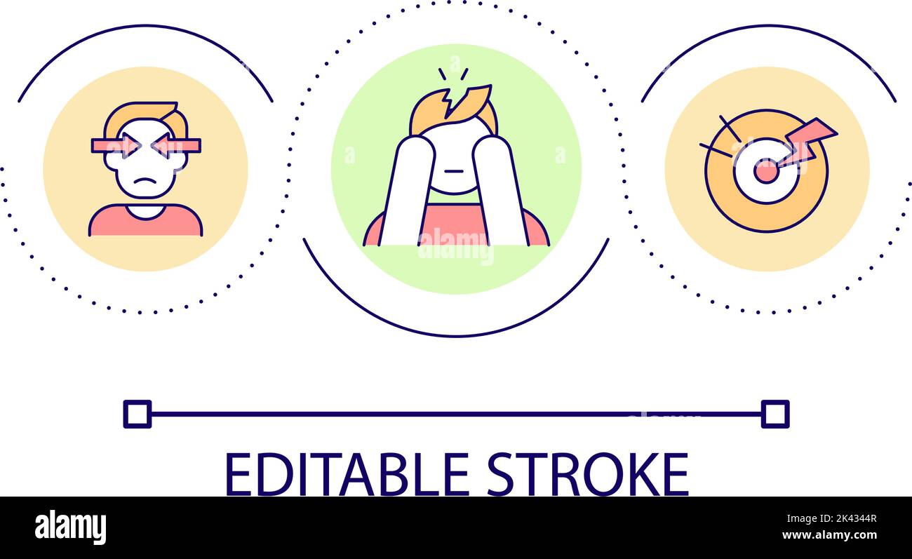 Headache problem loop concept icon Stock Vector Image & Art - Alamy