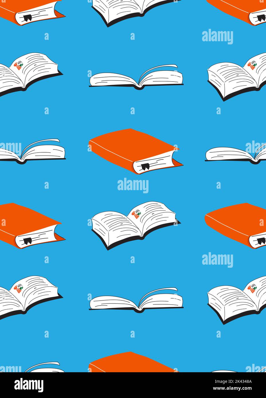 Old books on blue colored background. Card or banner vector ...