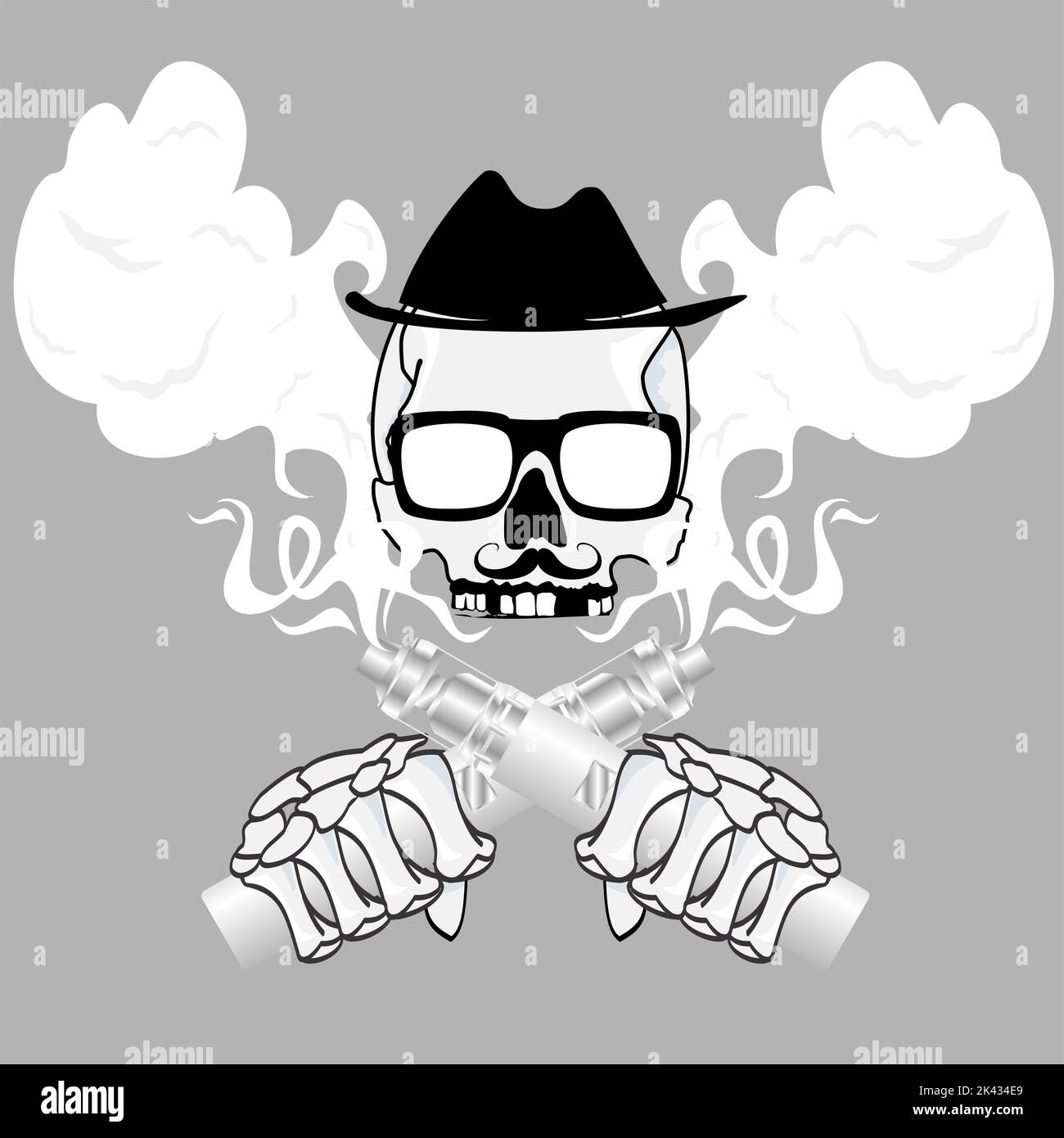 vape skull tattoo logo illustration in vector format Stock Vector Image ...