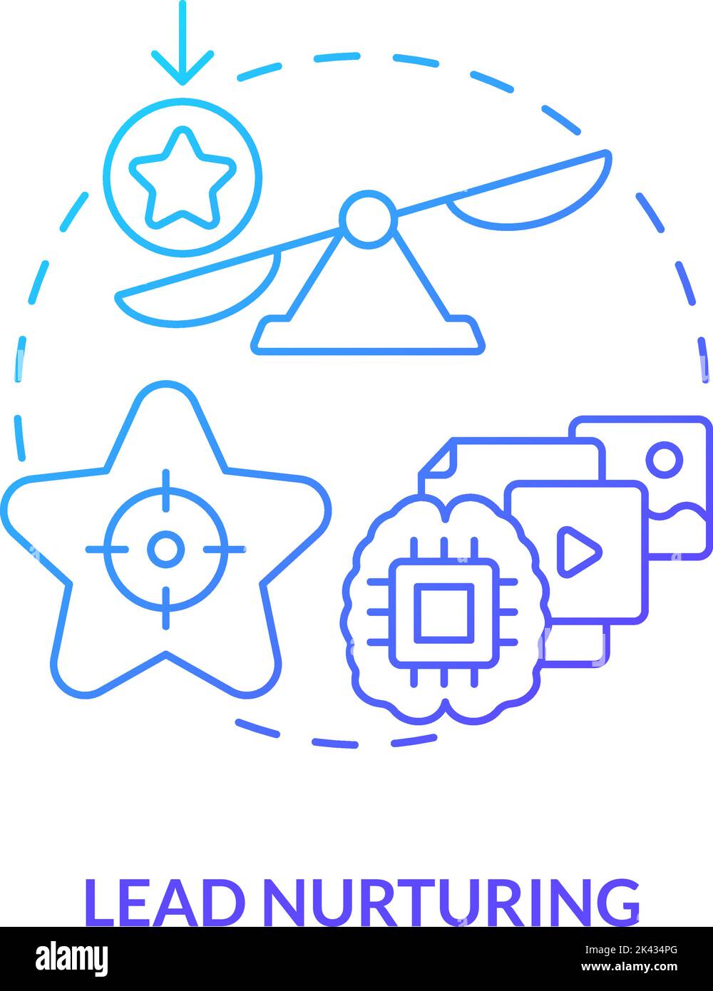 Lead nurturing blue gradient concept icon Stock Vector Image & Art - Alamy