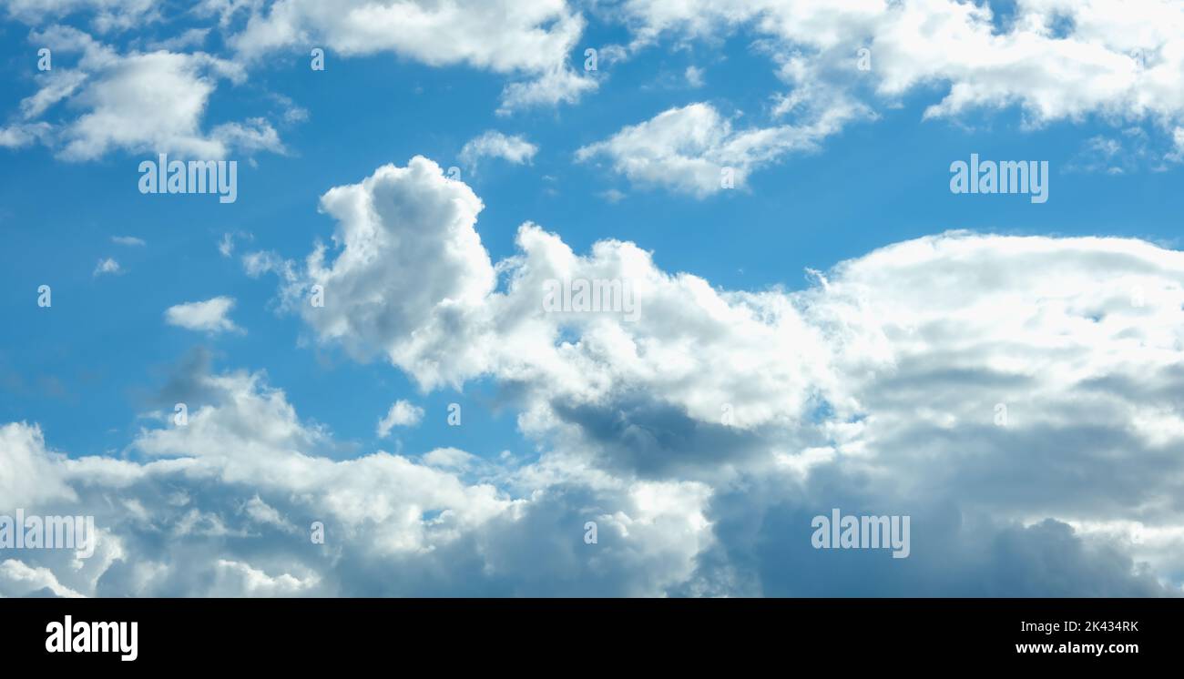 Blue sky with white clouds. Beautiful cloudy sky. Skyward. Endless ...
