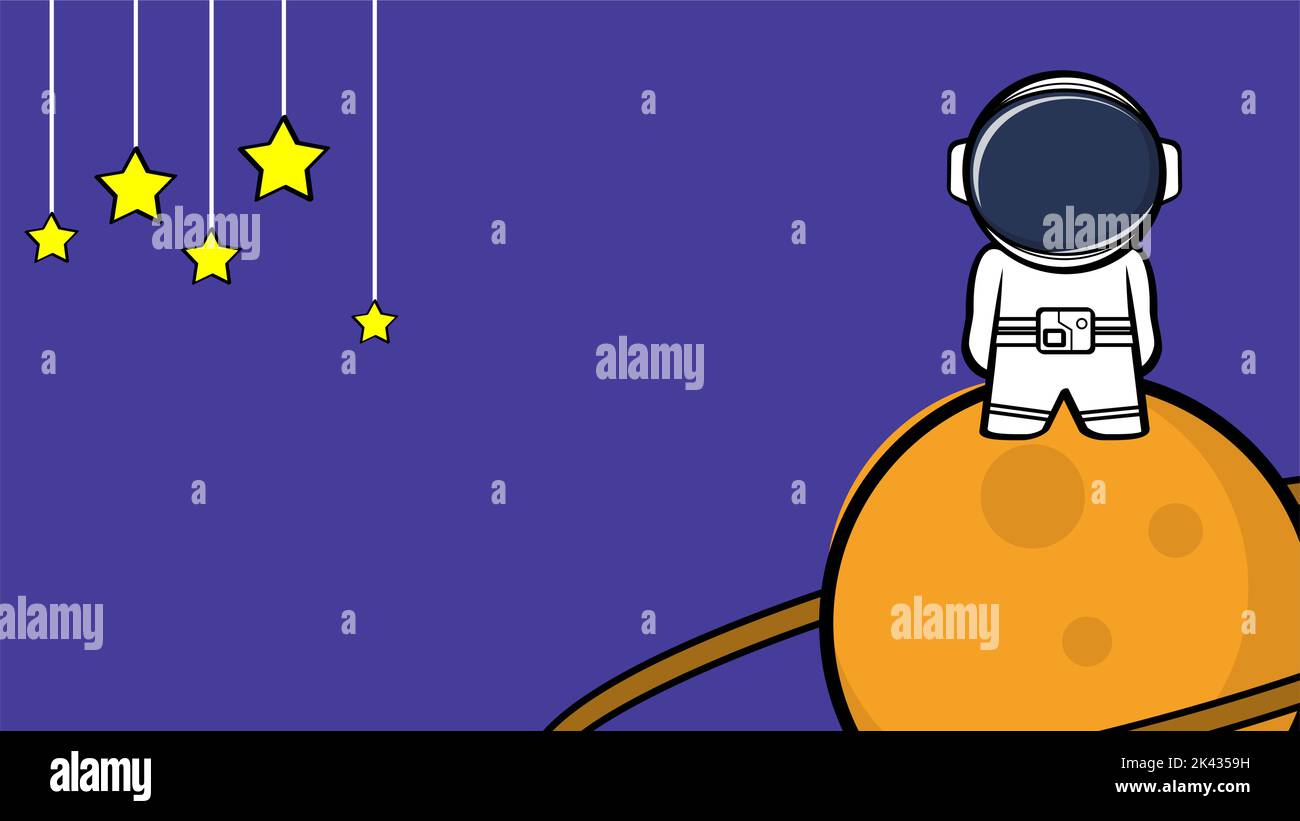 standing astronaut kid cartoon background in vector format Stock Vector ...