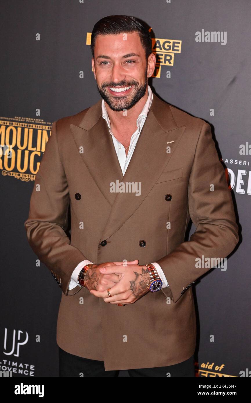 London, UK, 29/09/2022, Giovanni Pernice Arriver at the Moulin Rouge ...