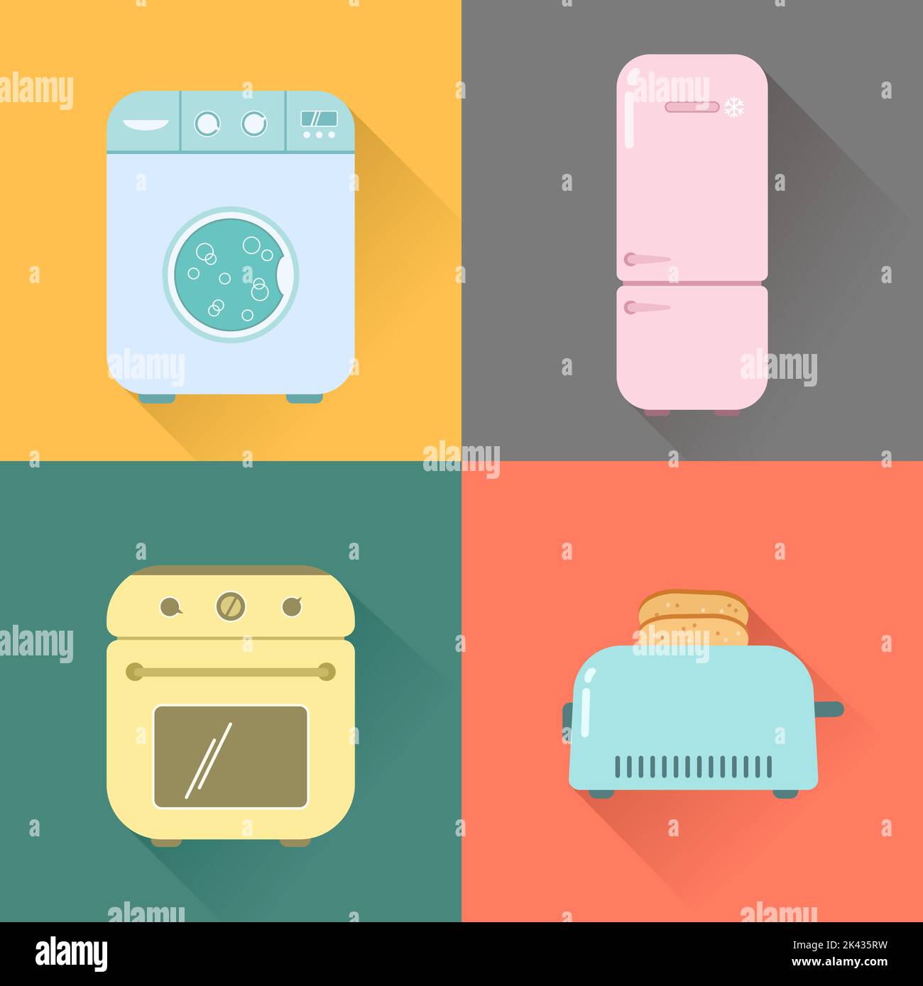 Set of home appliances icons. Vector illustration Stock Vector Image ...
