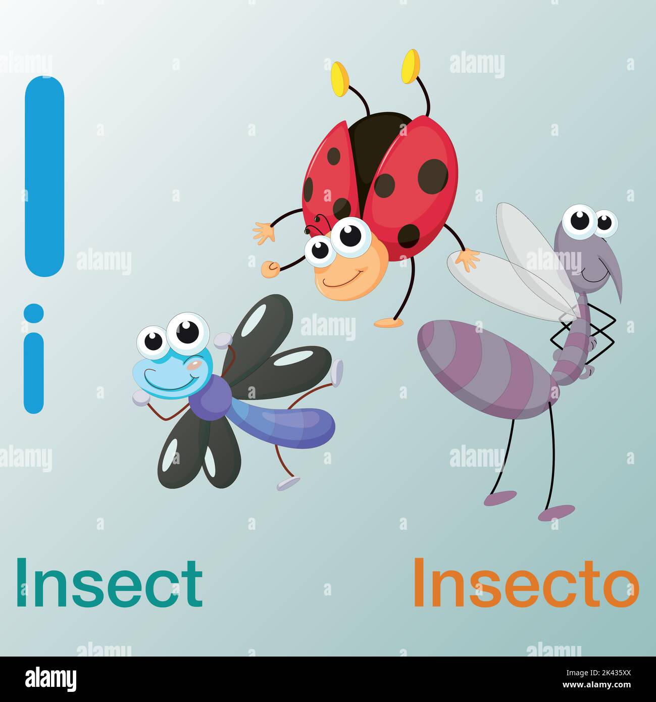 A kids book design of insects for learning the letter I Stock Vector ...