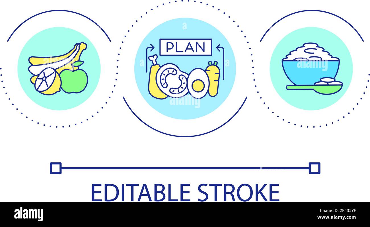 Healthy nutrition planning loop concept icon Stock Vector Image & Art ...