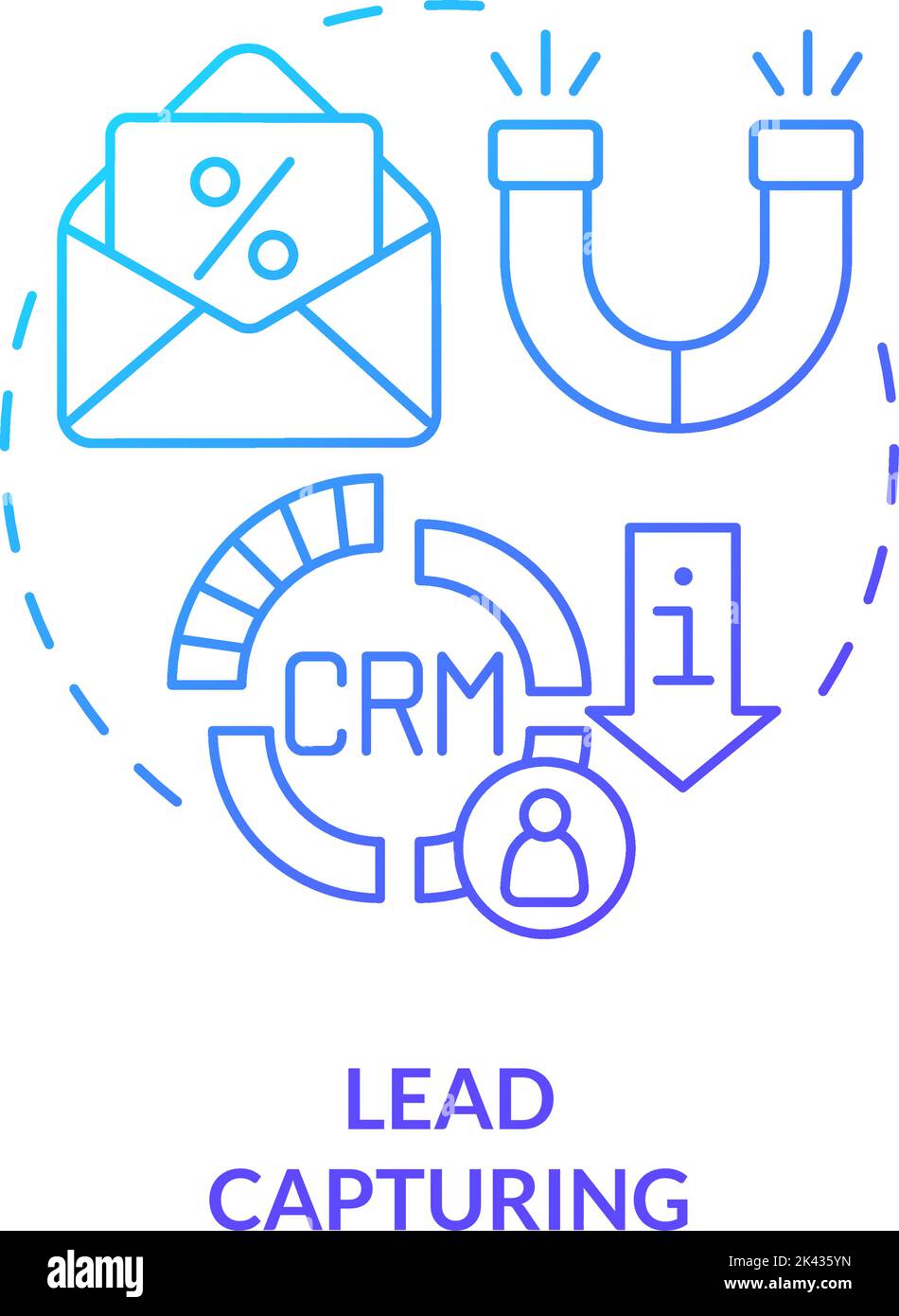 Lead capture blue gradient concept icon Stock Vector Image & Art - Alamy