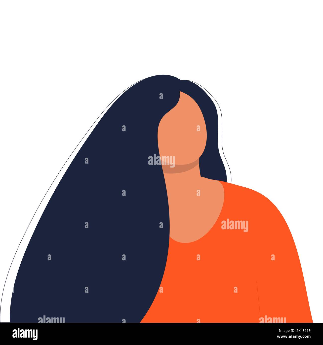 Young female faceless person on white background Stock Vector Image ...