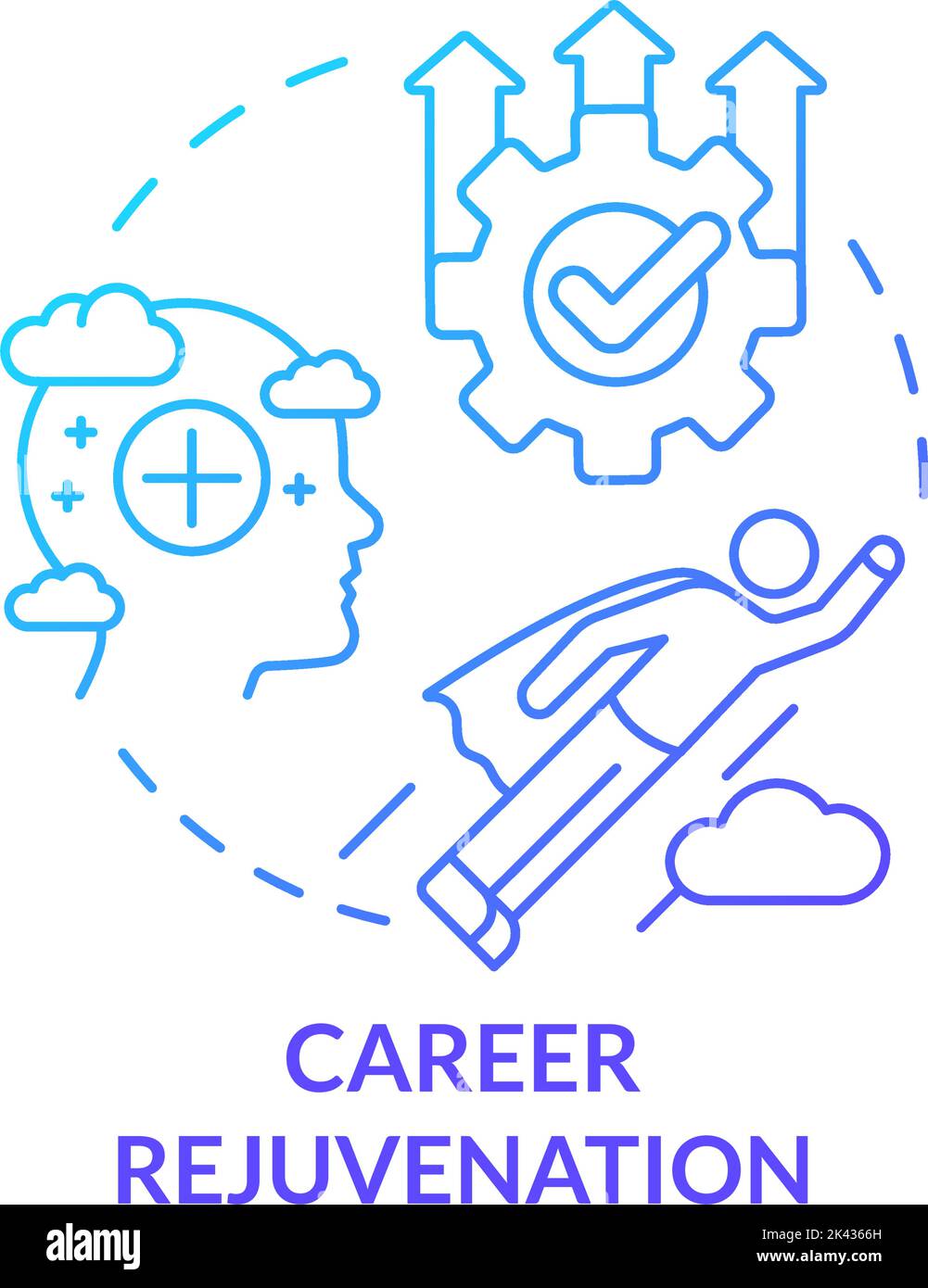 Career rejuvenation blue gradient concept icon Stock Vector Image & Art ...