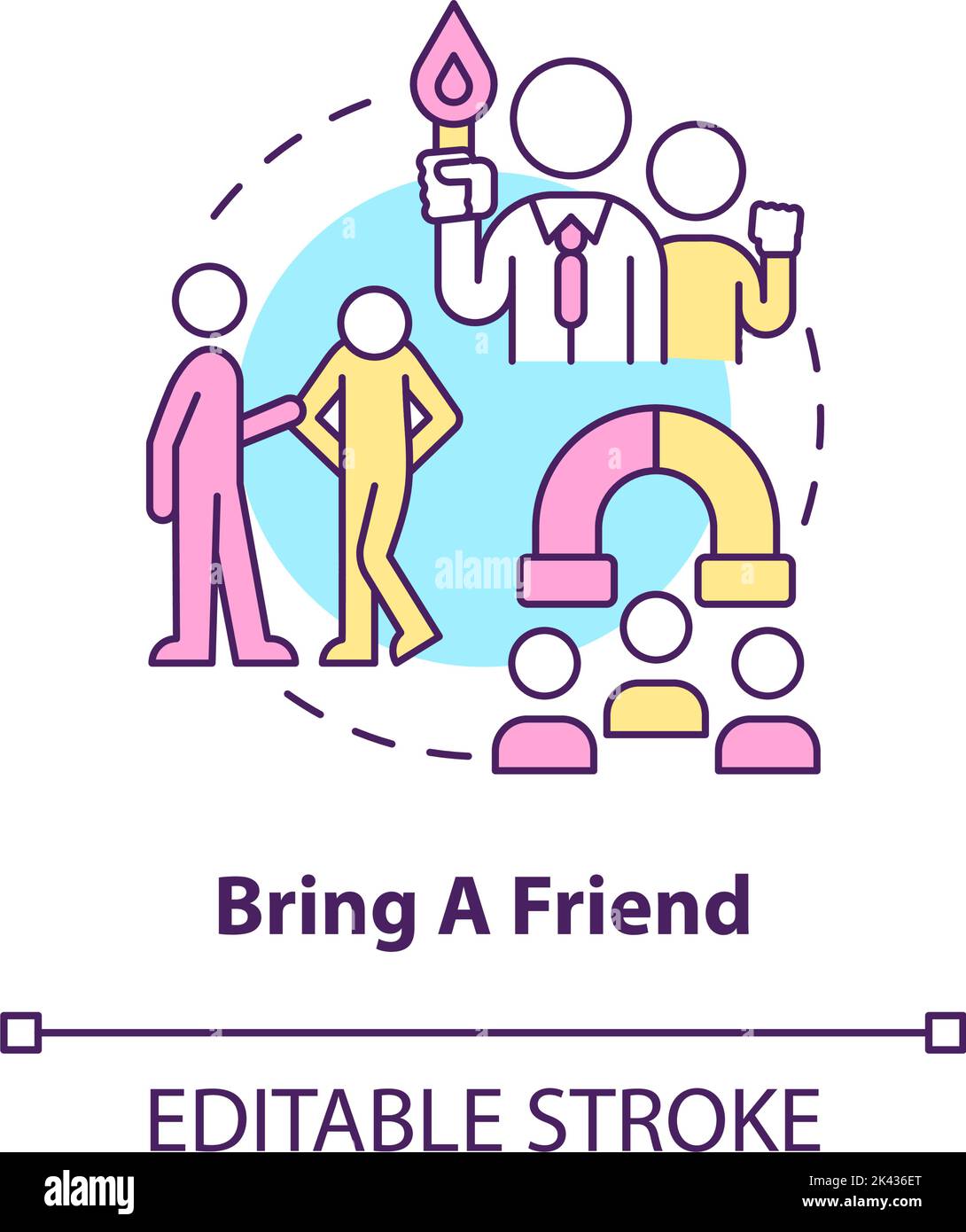Bring a friend concept icon Stock Vector Image & Art - Alamy