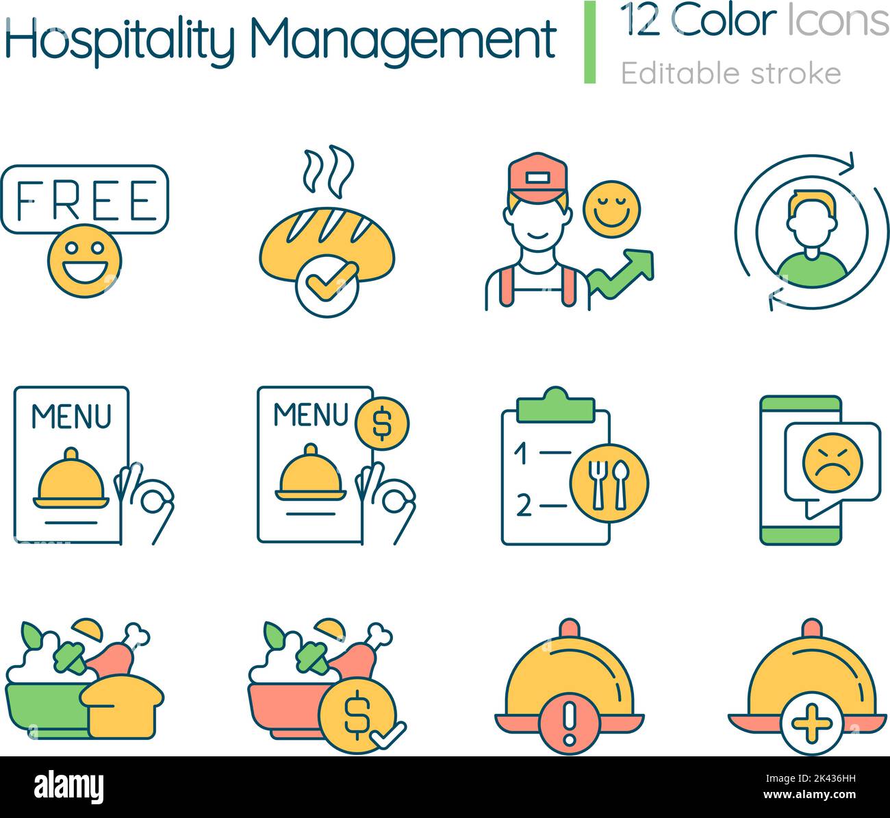 Management review linear icons Cut Out Stock Images & Pictures - Alamy