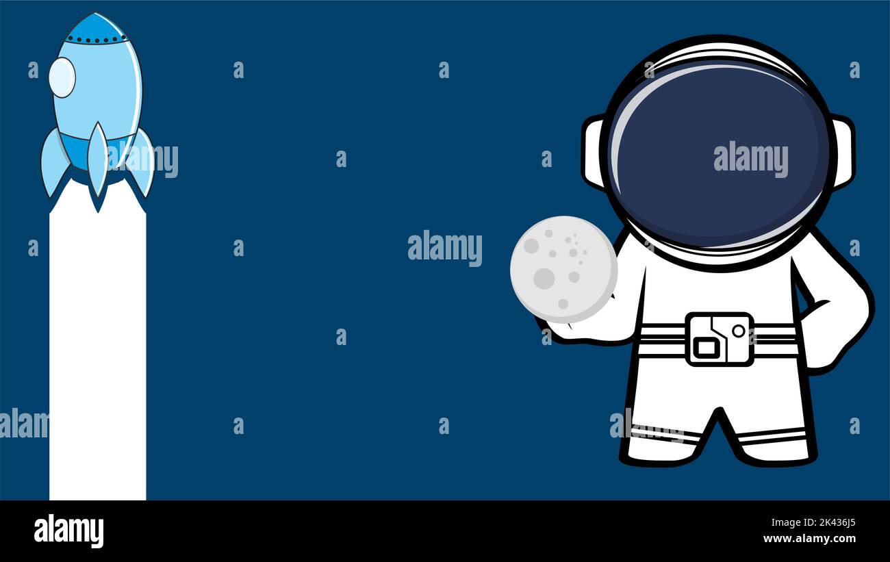 standing astronaut kid cartoon background in vector format Stock Vector ...
