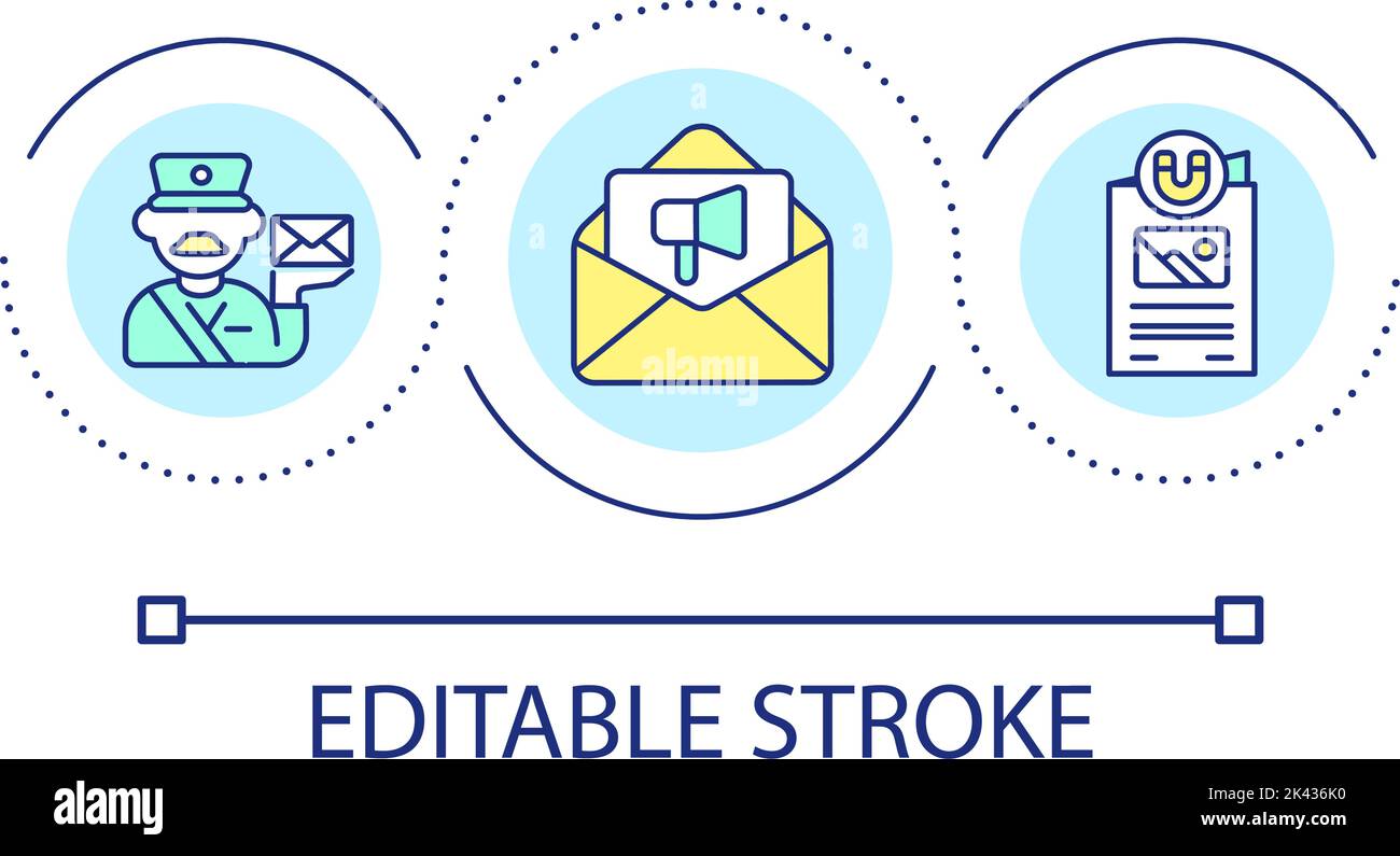 Sending advertising letters loop concept icon Stock Vector Image & Art ...