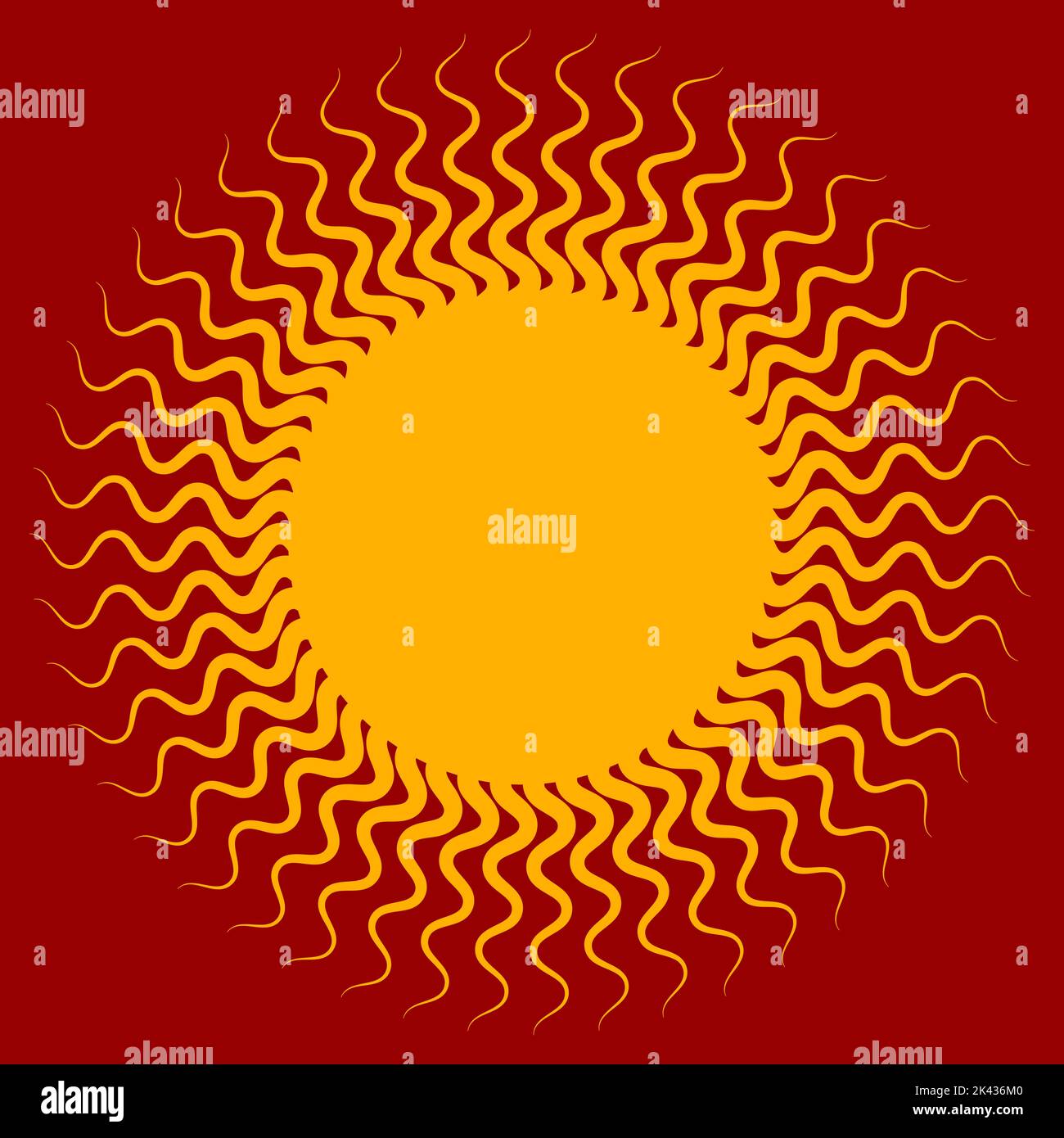 Sun with rays pattern in square. Vector illustration Stock Vector Image ...