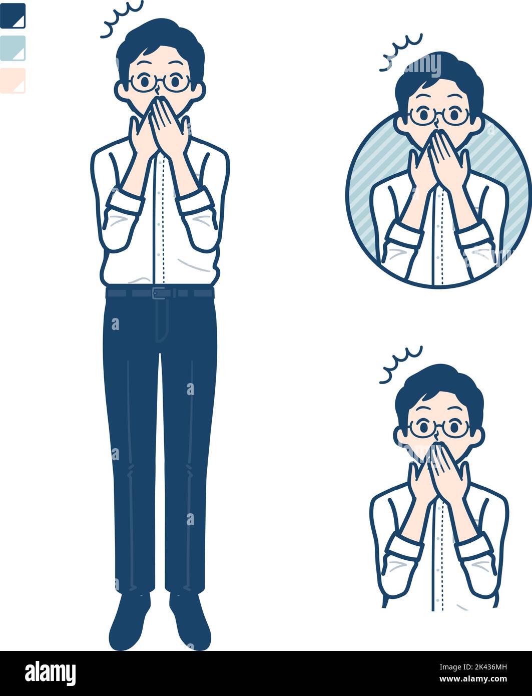A man in shirt with surprised images.It's vector art so it's easy to ...