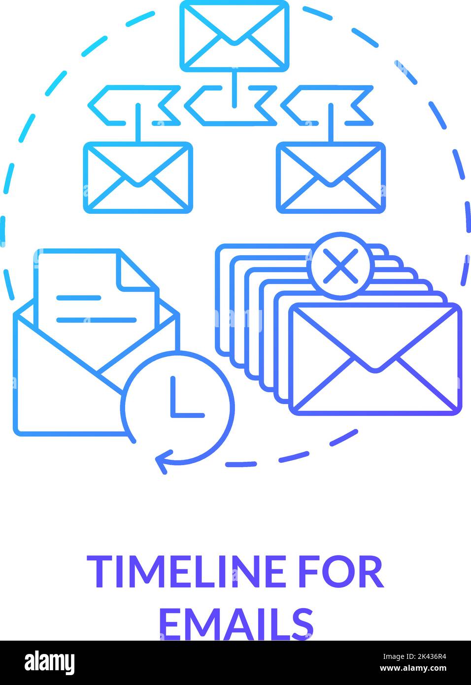 Timeline for emails blue gradient concept icon Stock Vector Image & Art ...