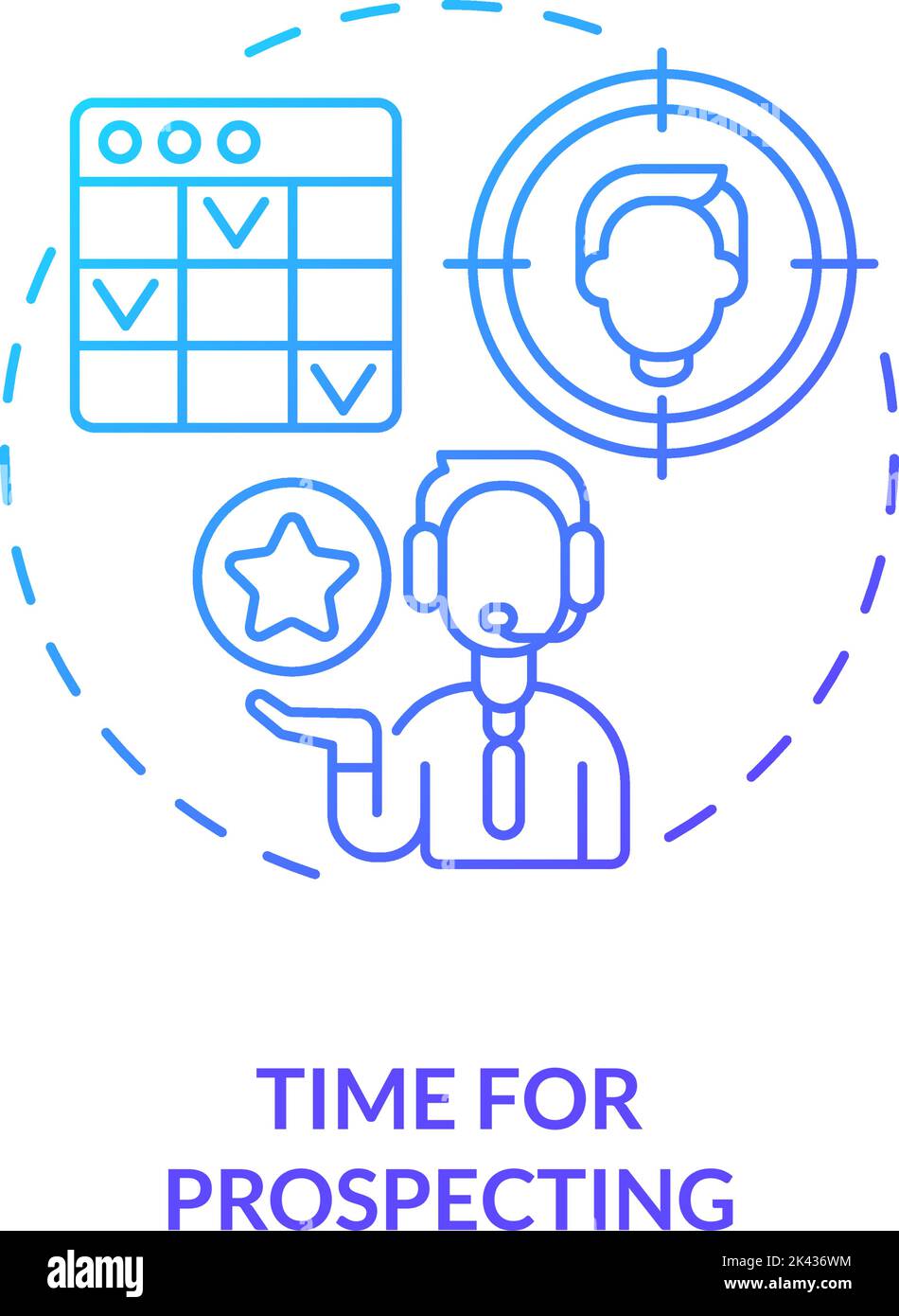 Time for prospecting blue gradient concept icon Stock Vector Image & Art - Alamy