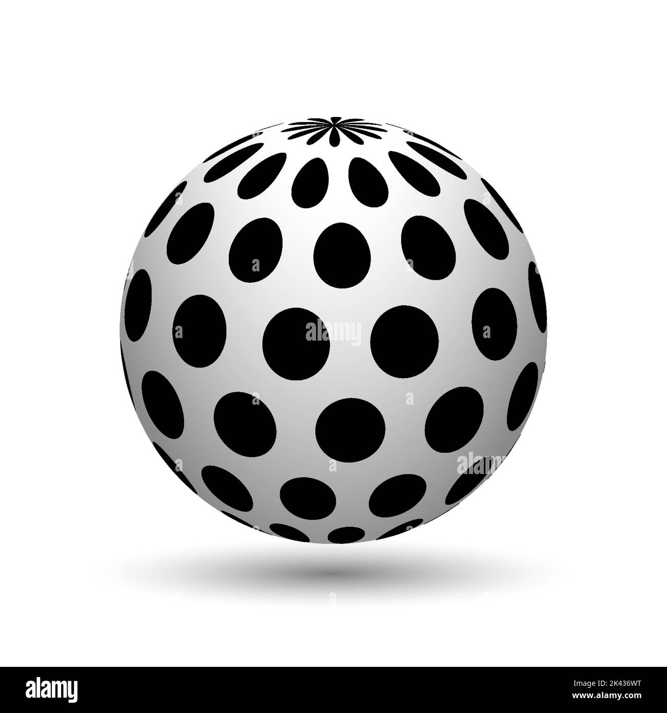 Abstract halftone 3d sphere, realistic 3d printed ball. Vector ...