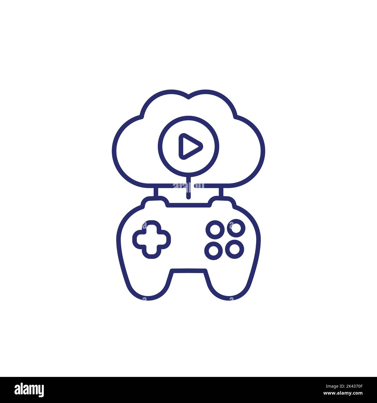 Gaming controller line icon on Cut Out Stock Images & Pictures - Alamy