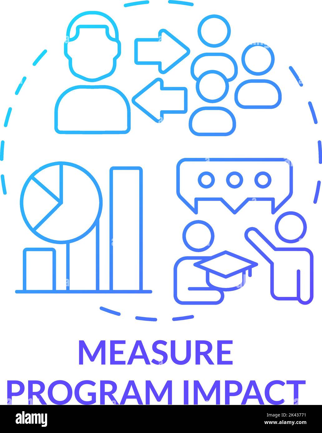 Measure program impact blue gradient concept icon Stock Vector Image ...