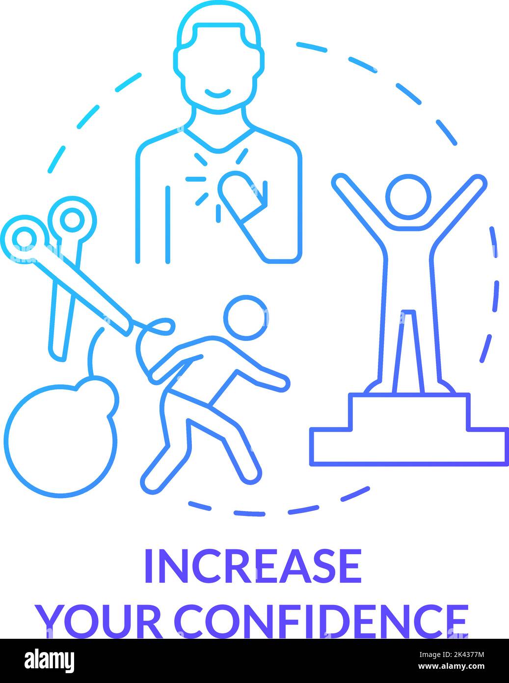 Increase confidence blue gradient concept icon Stock Vector Image & Art ...