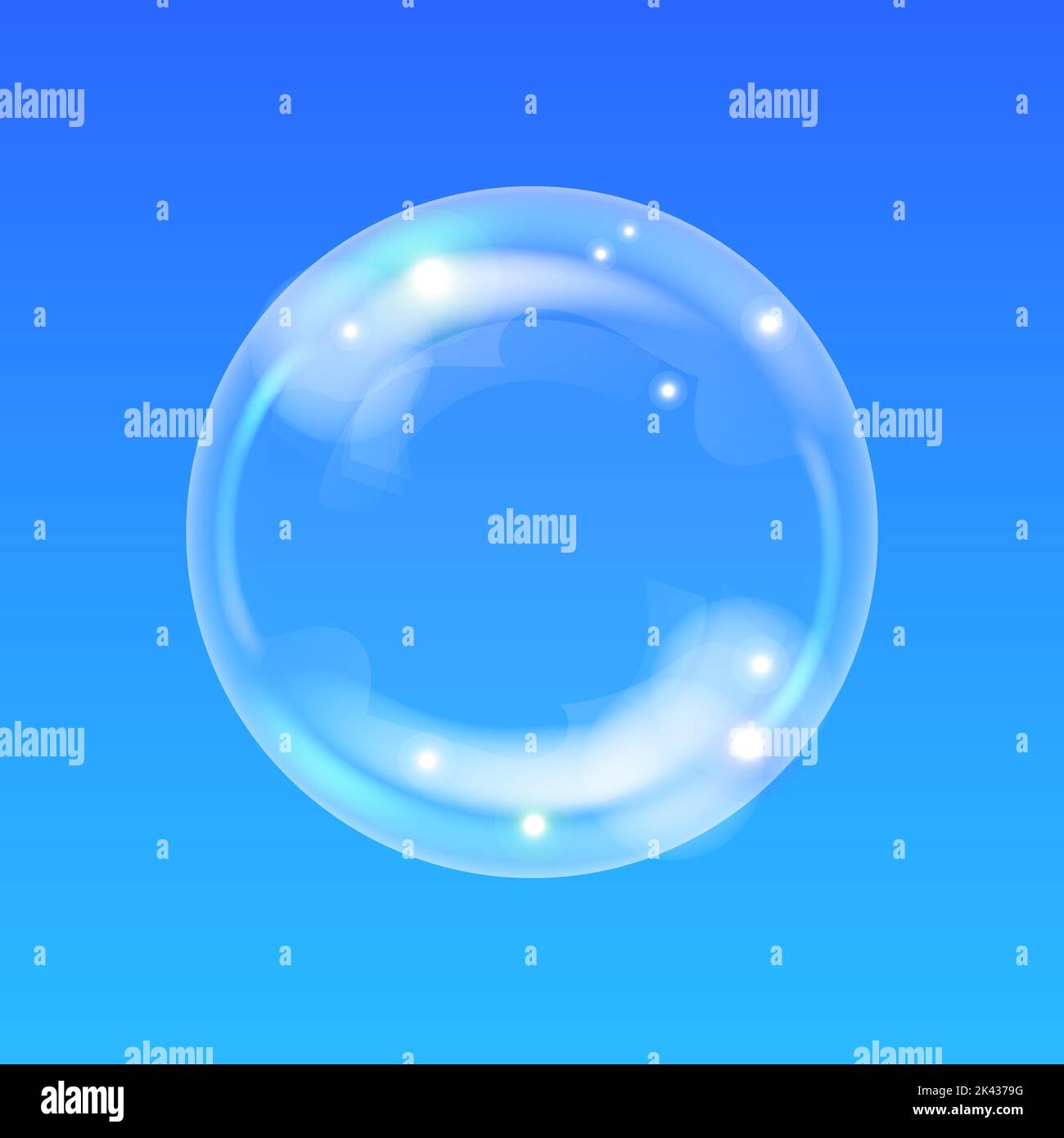 Shiny realistic transparent foam bubble. Vector illustration Stock ...