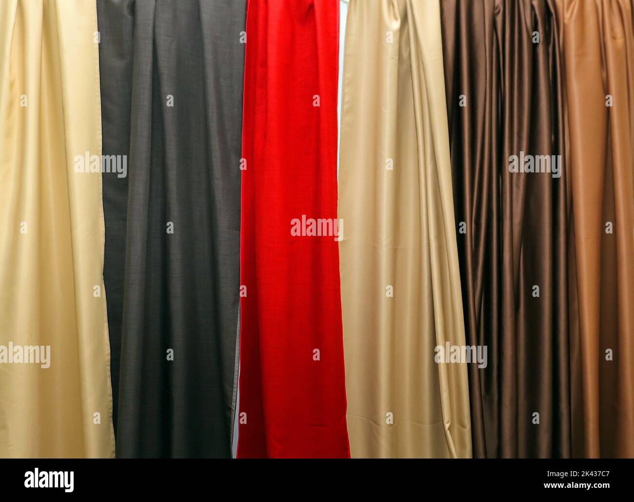 Raw of colorful textiles materials samples in fashion industry Stock ...