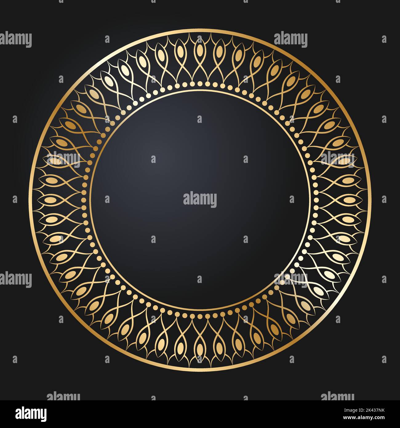 Beautiful round golden frame. Festive design. Gold border. Round frames vector Stock Vector ...