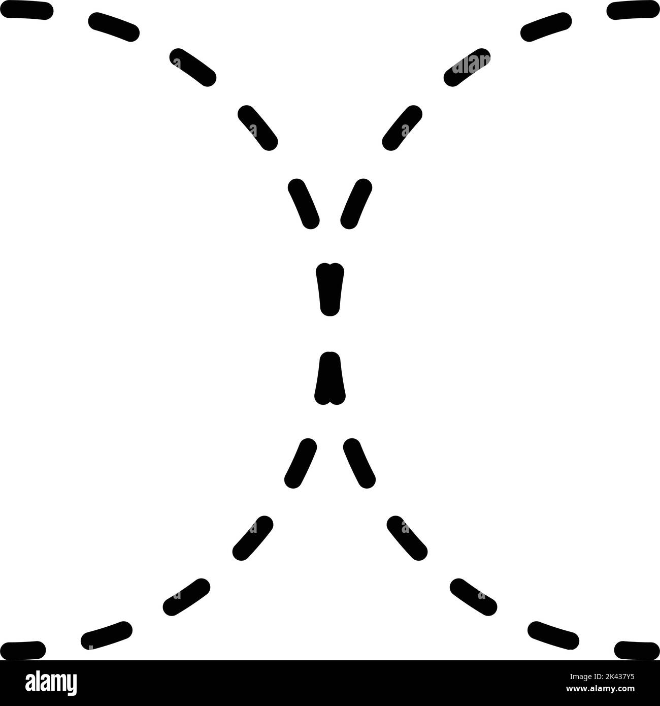 Tracing Alphabet lowercase small letter x prewriting dotted line element for kindergarten ...