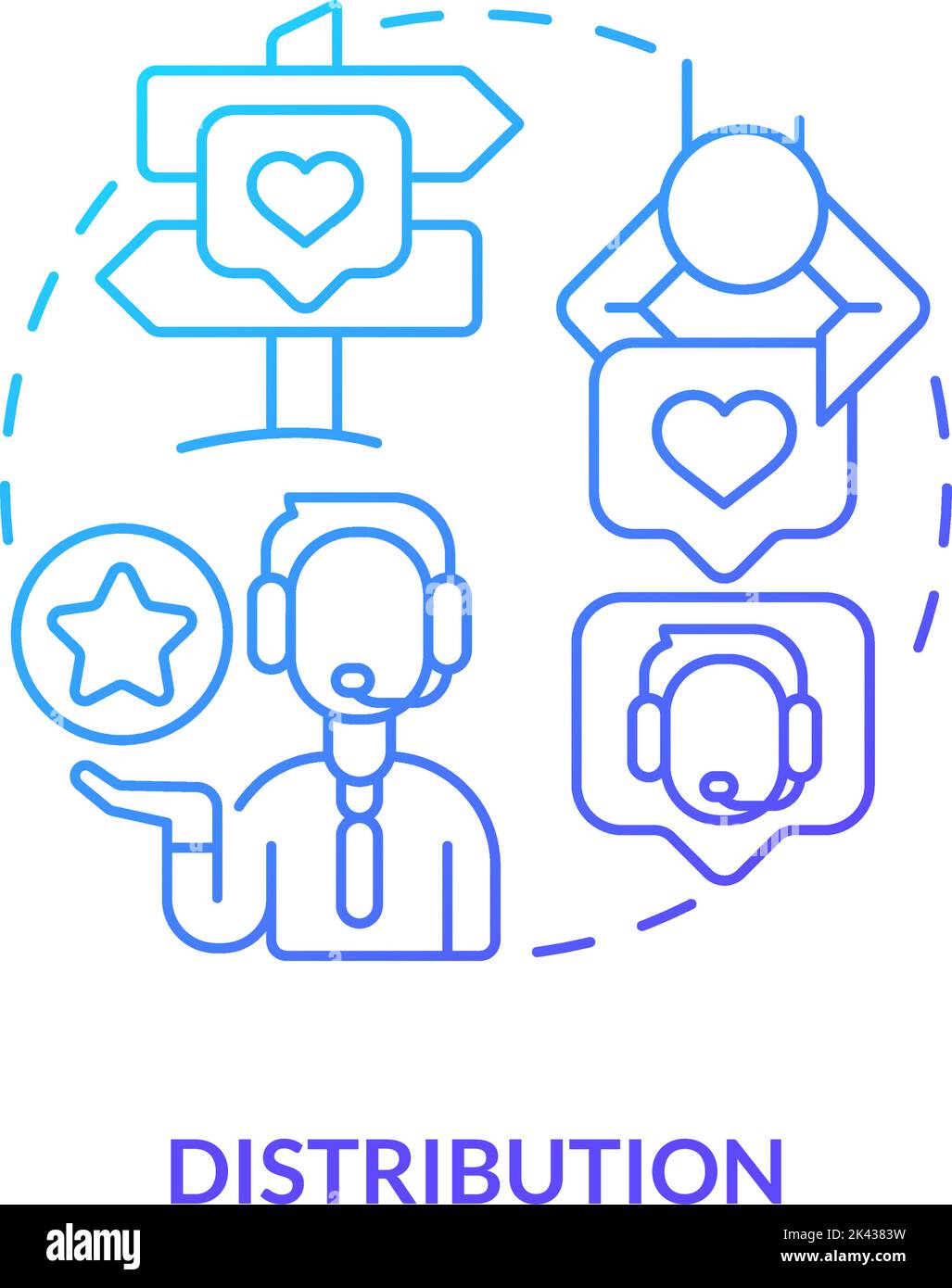 Distribution blue gradient concept icon Stock Vector Image & Art - Alamy