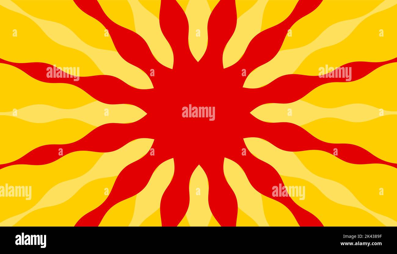 Retro banner with sun and rays in style of 70s. Sunburst, sunrise ...