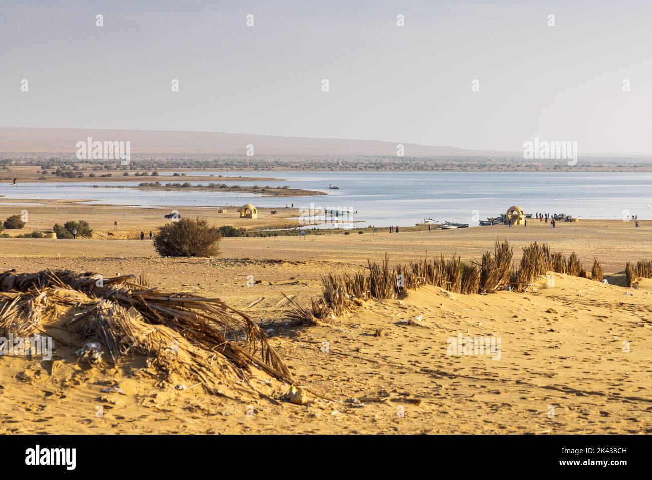 Qarun Lake, Faiyum Oasis, Egypt. February 20, 2022. Qarun Lake in the ...