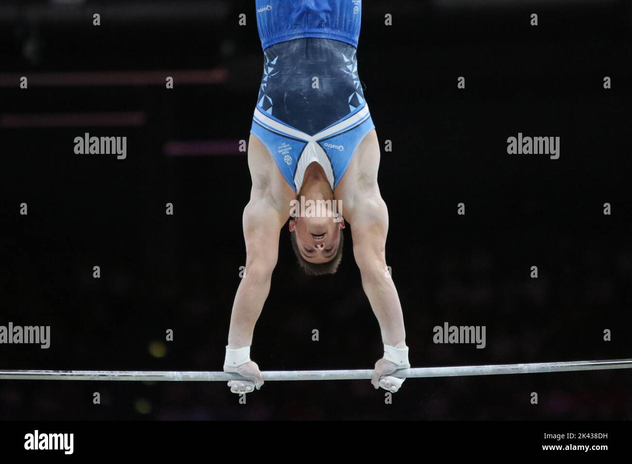 Frank BAINES of Scotland in the mens Horizontal Bar - Final at the 2022 ...