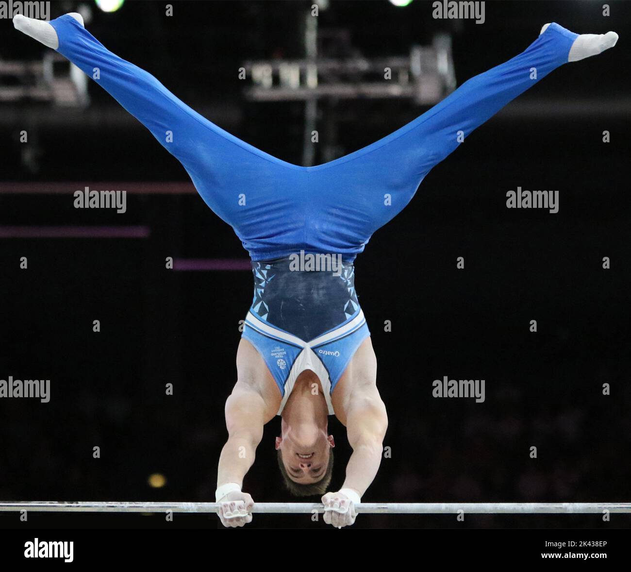 Frank BAINES of Scotland in the mens Horizontal Bar - Final at the 2022 ...