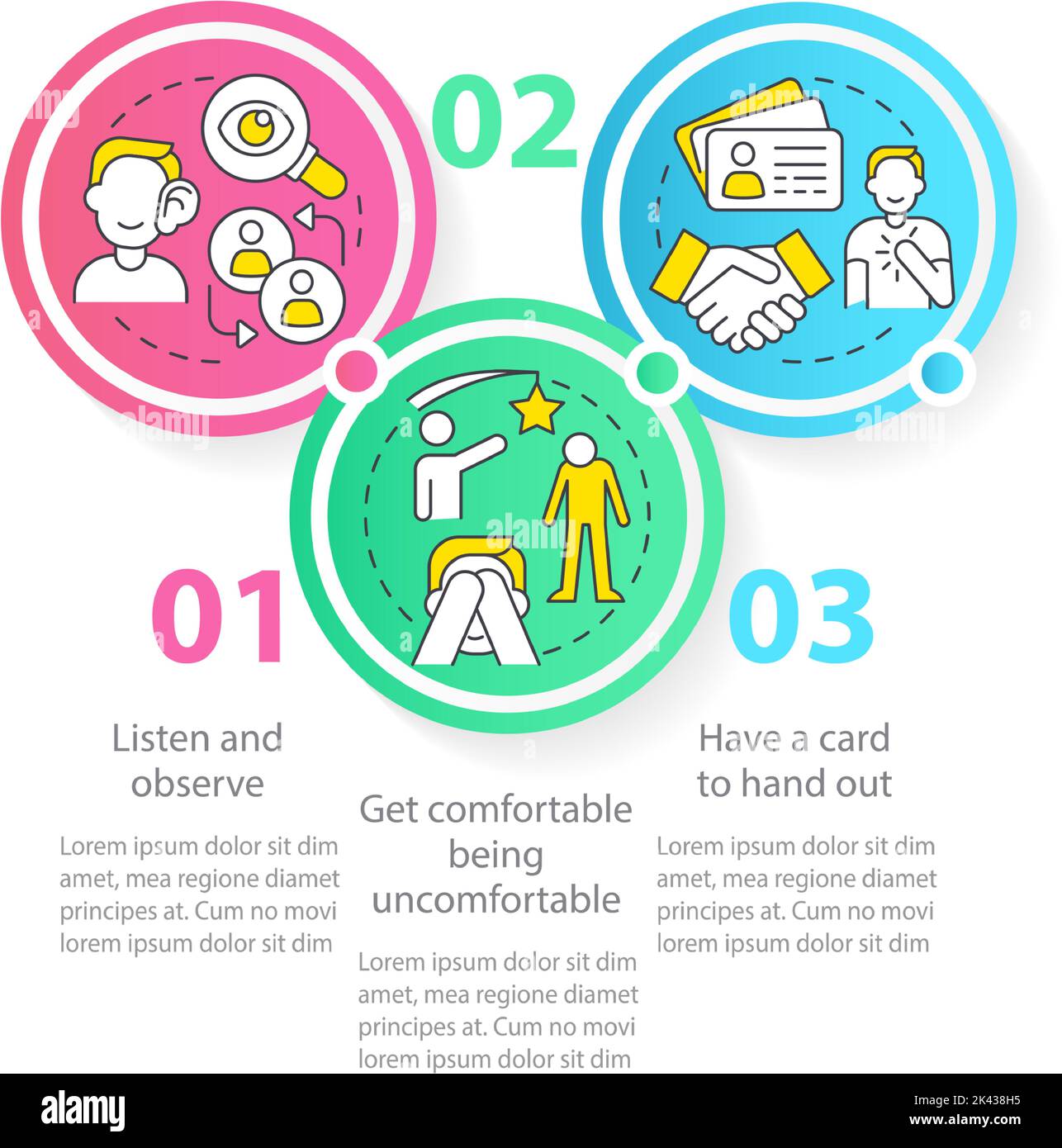 Networking strategies for shy professionals circle infographic template ... Networking strategies for shy professionals circle infographic template ...