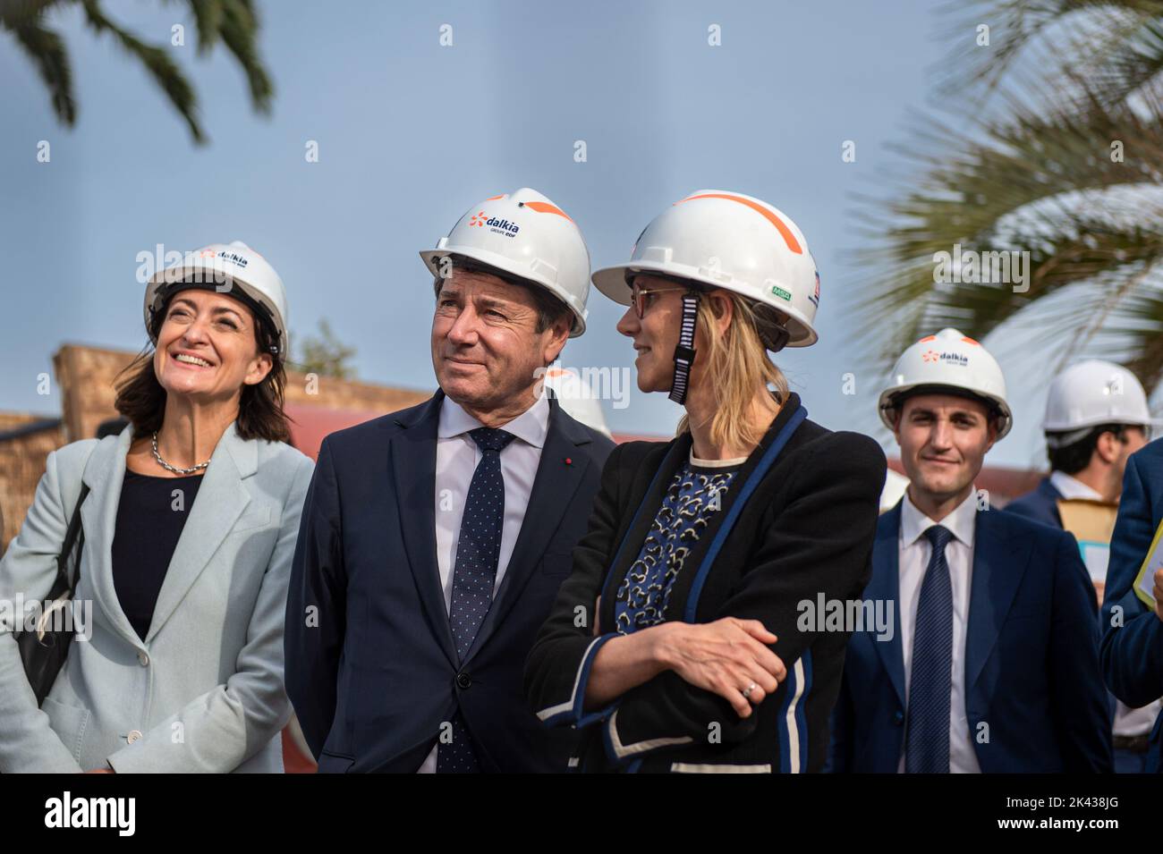 (from L to R) in front row: Christian Estrosi (mayor of Nice) and Agnes ...