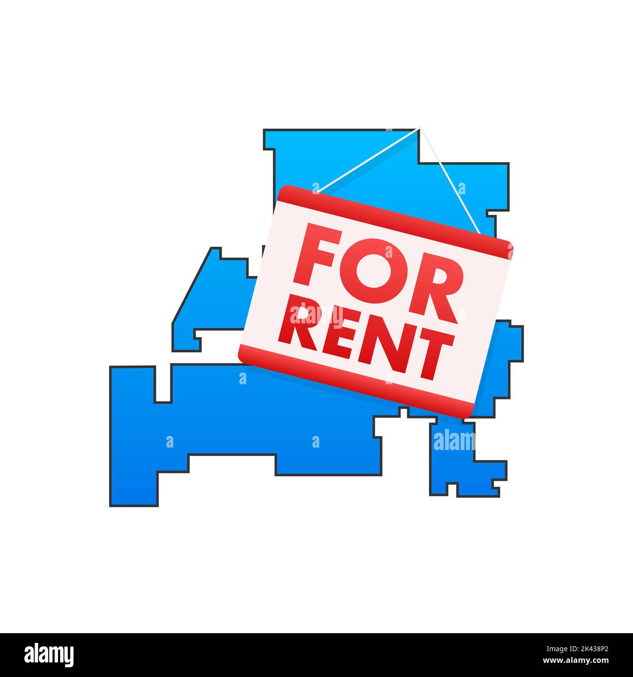 For rent sign. Real estate, advertising, house rent, property concept ...