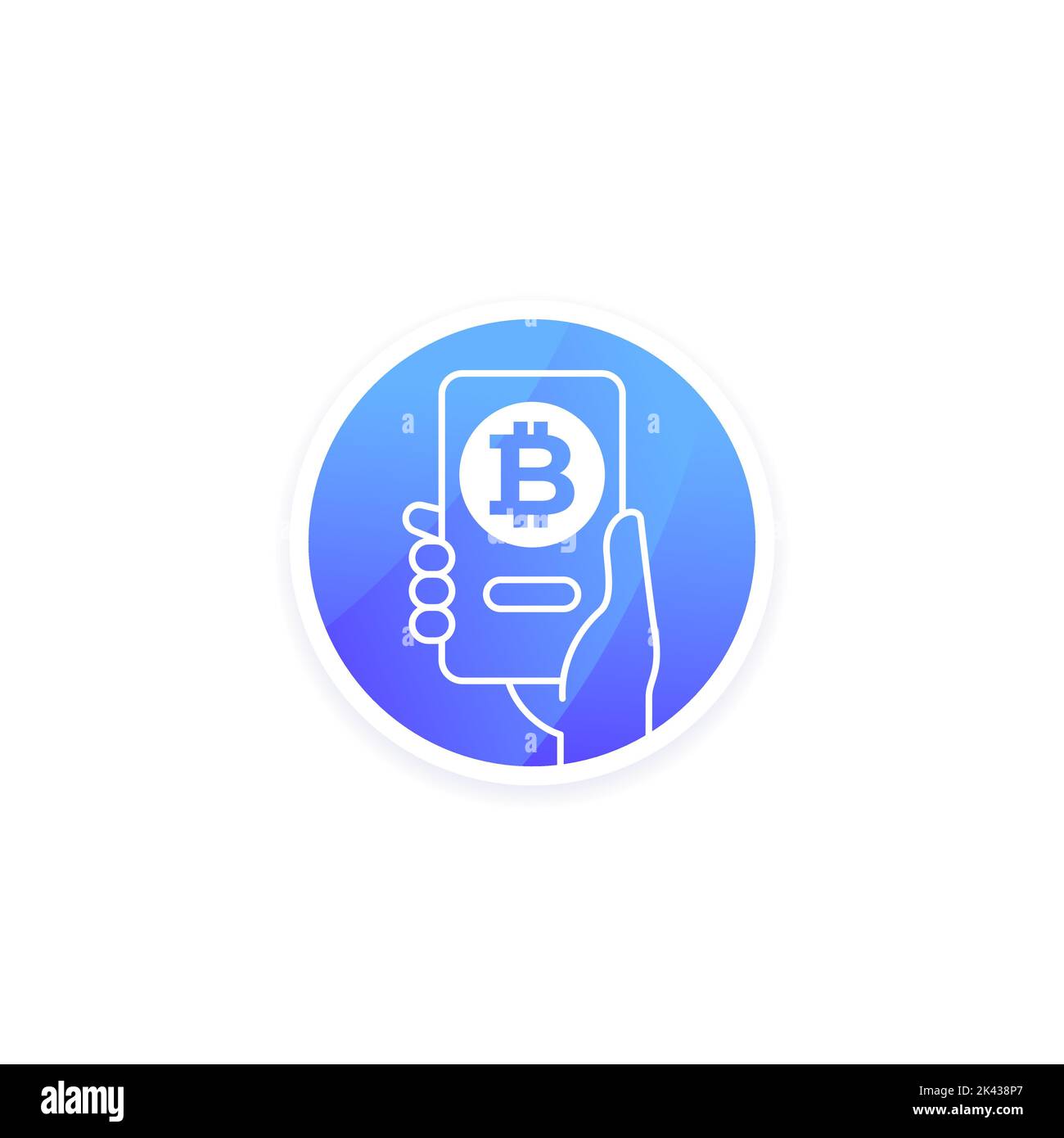 bitcoin wallet, mobile app for crypto vector icon Stock Vector Image ...