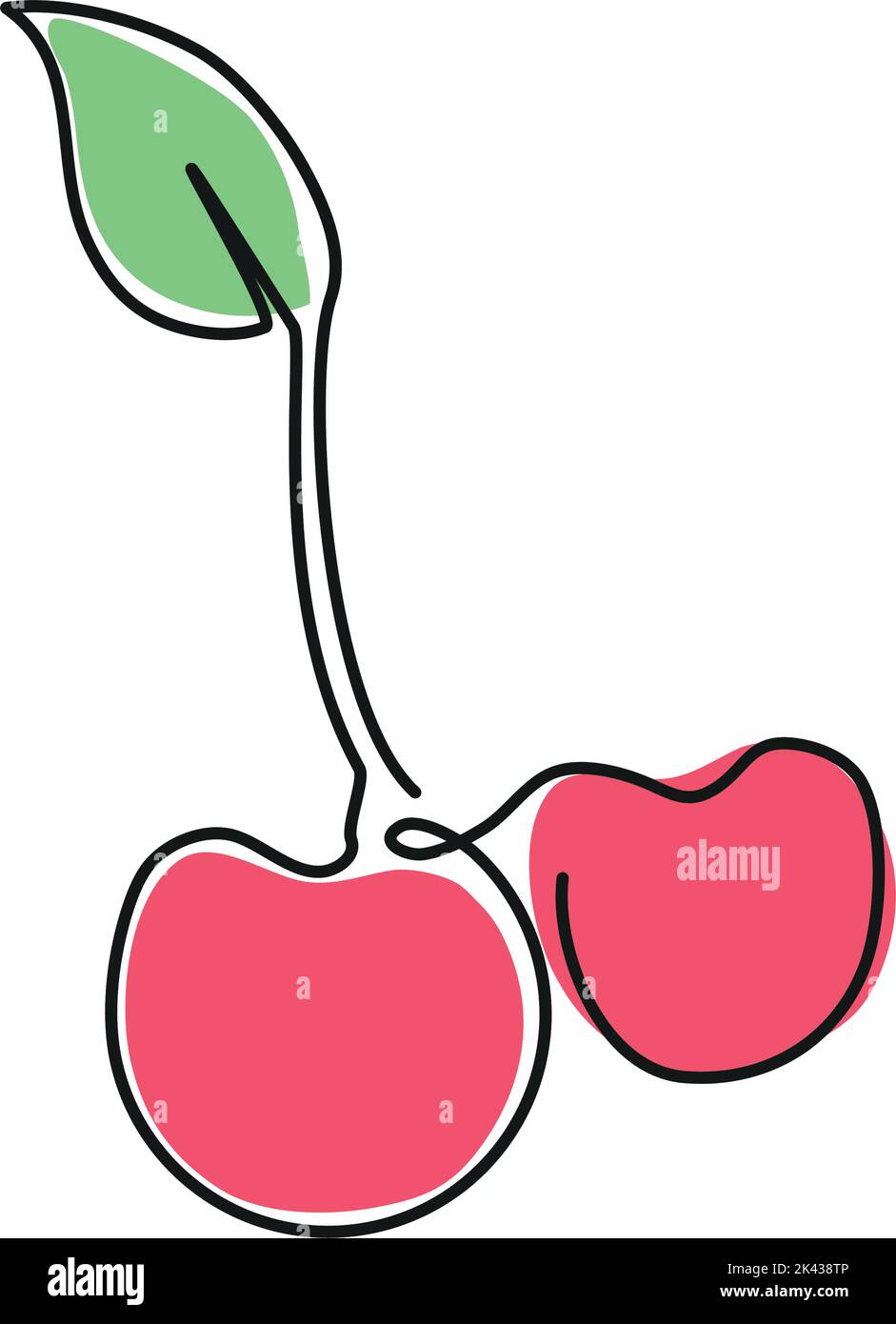 cherry fruit line drawing Stock Vector Image & Art - Alamy