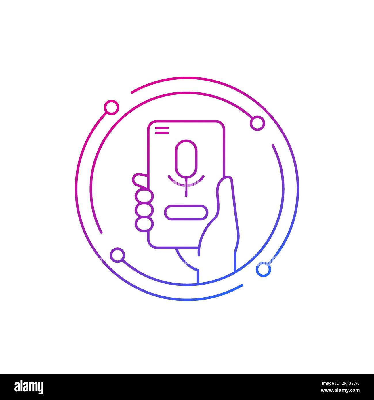 voice control and audio recognition line icon Stock Vector Image & Art ...