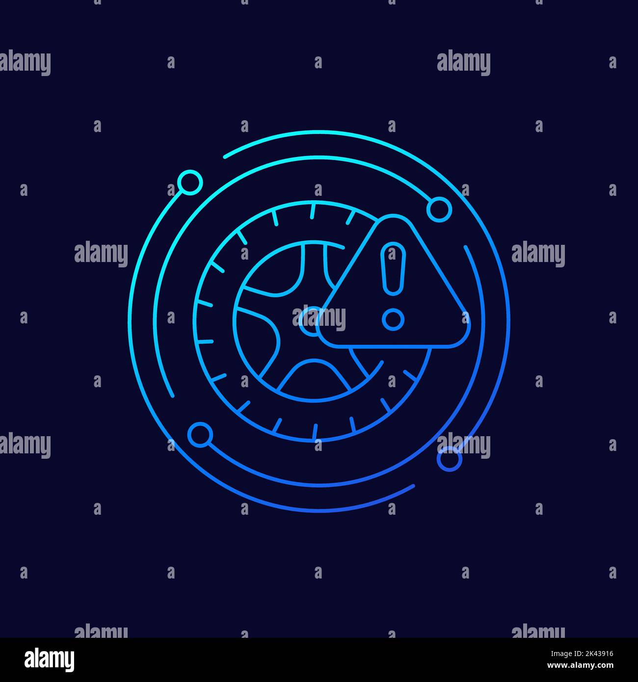Tire Pressure Warning Line Icon Vector Stock Vector Image And Art Alamy