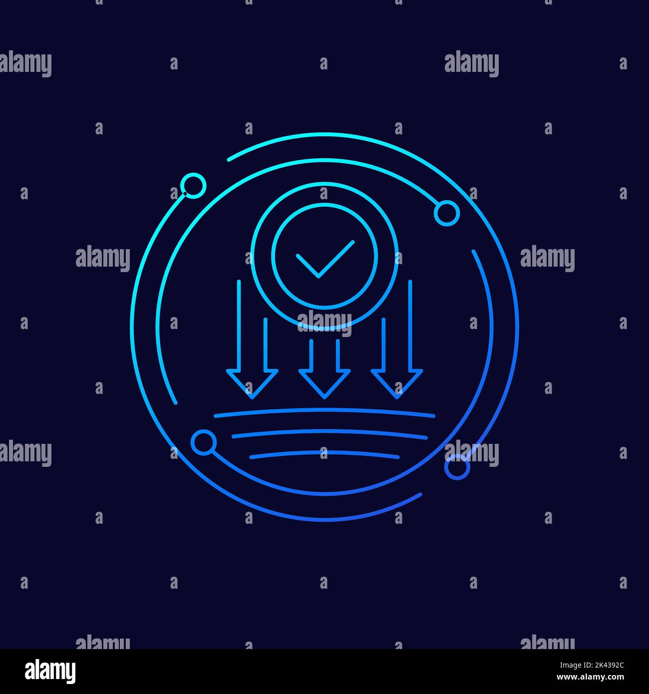 pressure resistance line icon with a checkmark Stock Vector Image & Art ...