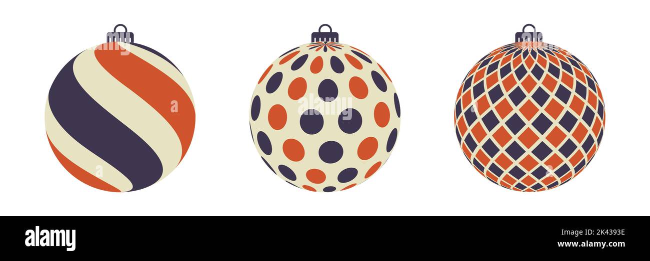 Set of Christmas vintage balls. Vector illustration Stock Vector Image ...