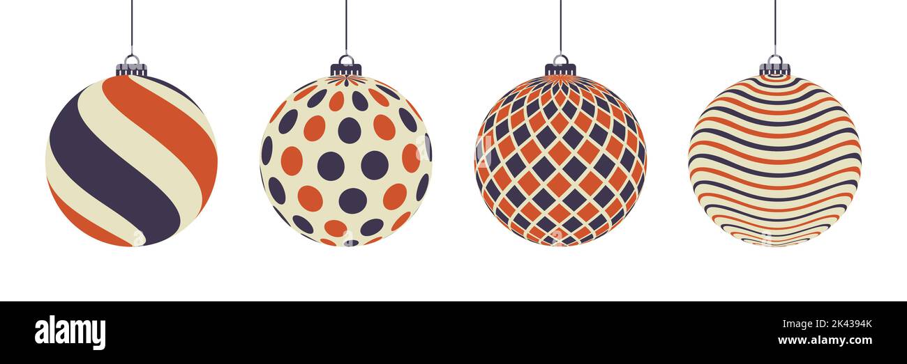 Set of Christmas vintage balls. Vector illustration Stock Vector Image ...