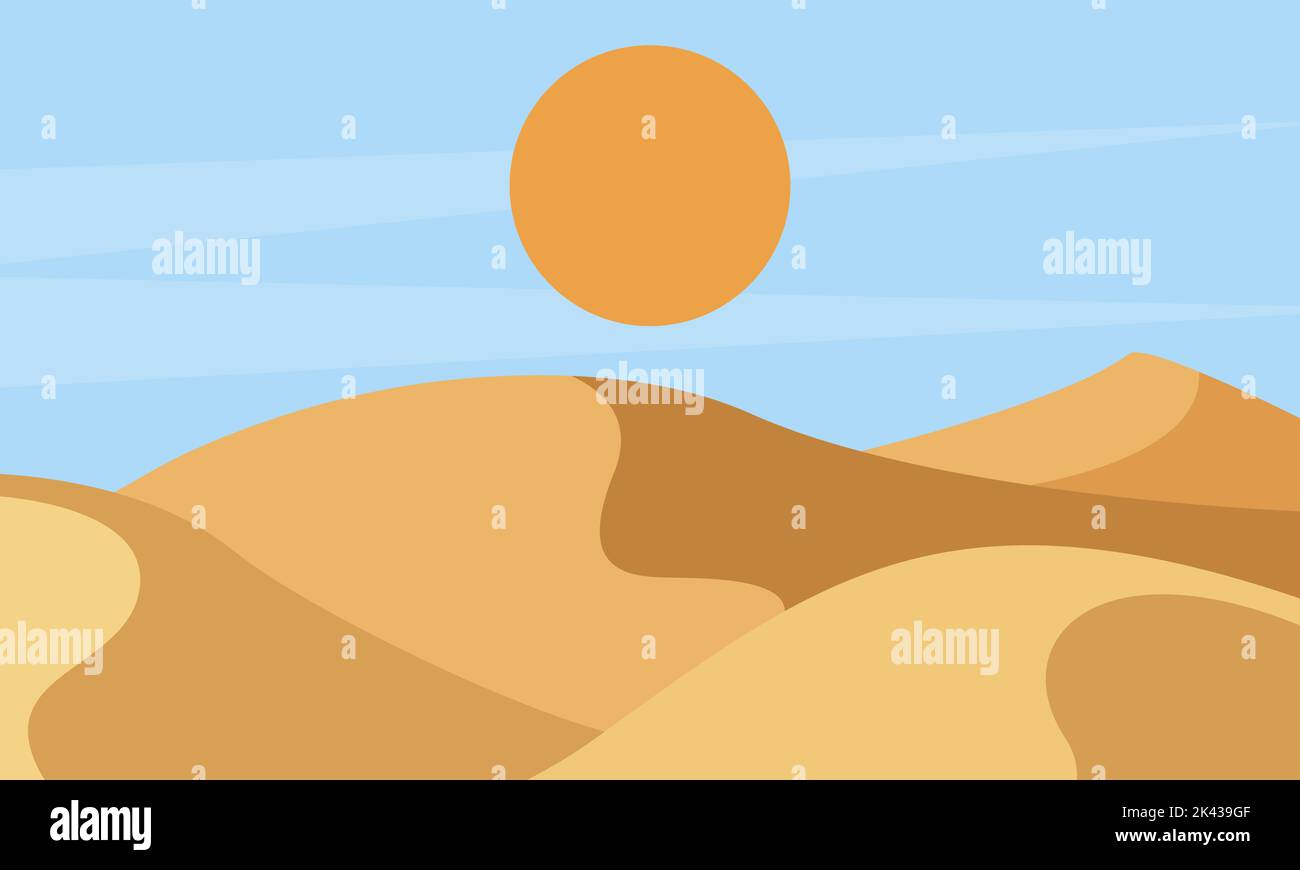 Tropical picture. In the desert, dawn. Vector illustration Stock Vector ...