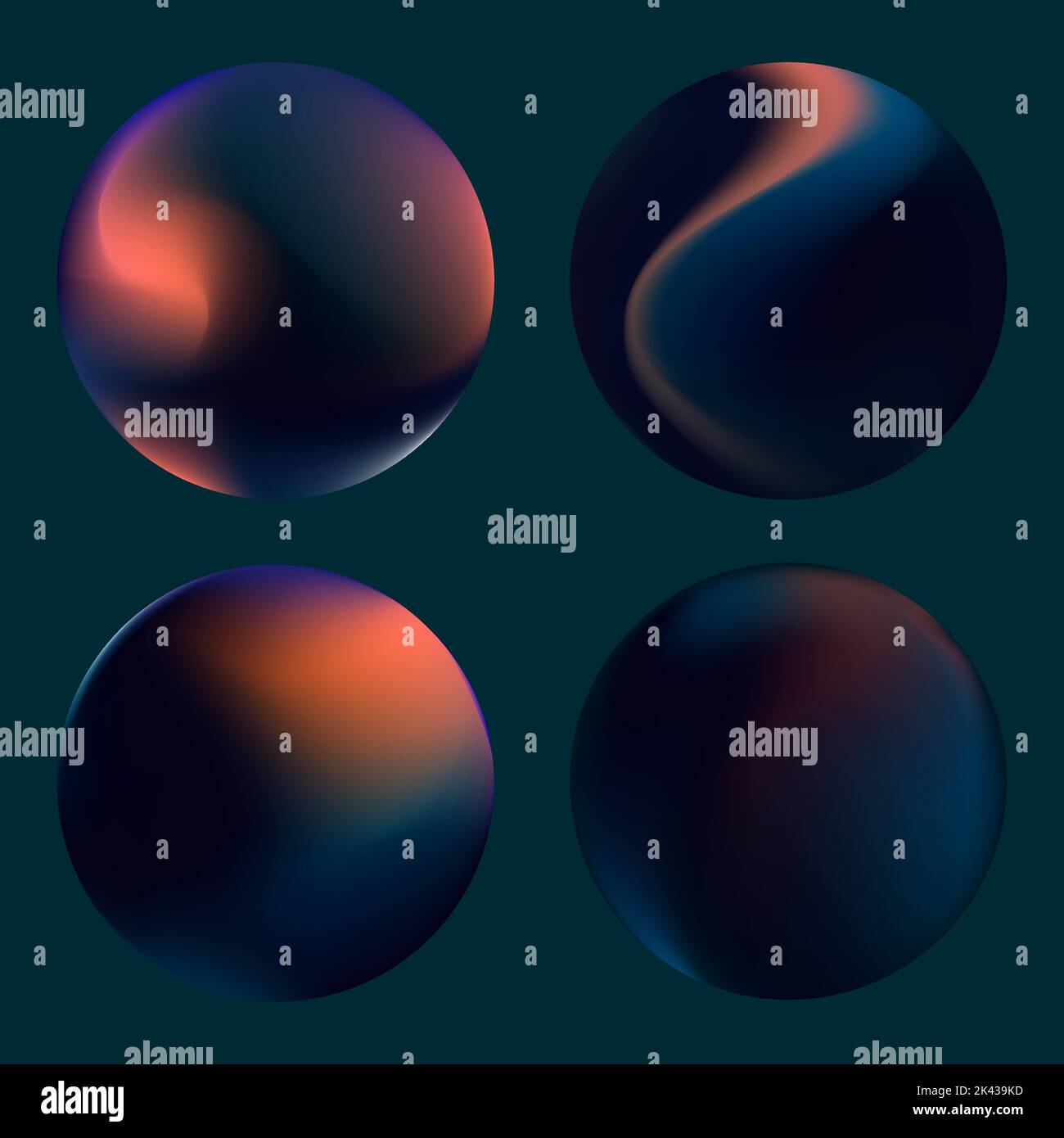 A set of circular gradients. Multicolored purple sphere. Modern ...