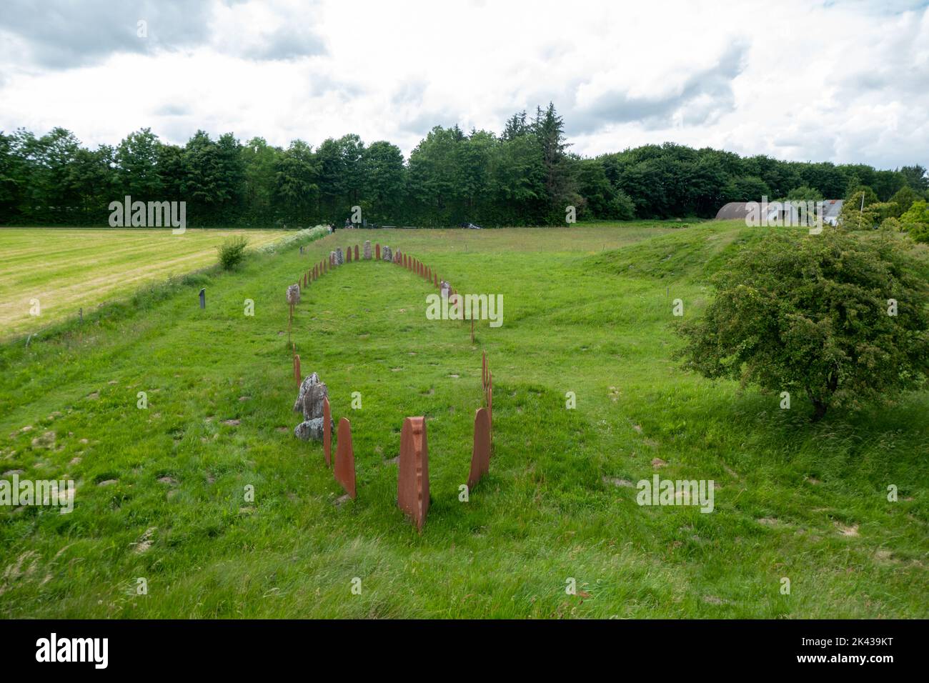famous stone ship at Bække in Denmark Stock Photo - Alamy