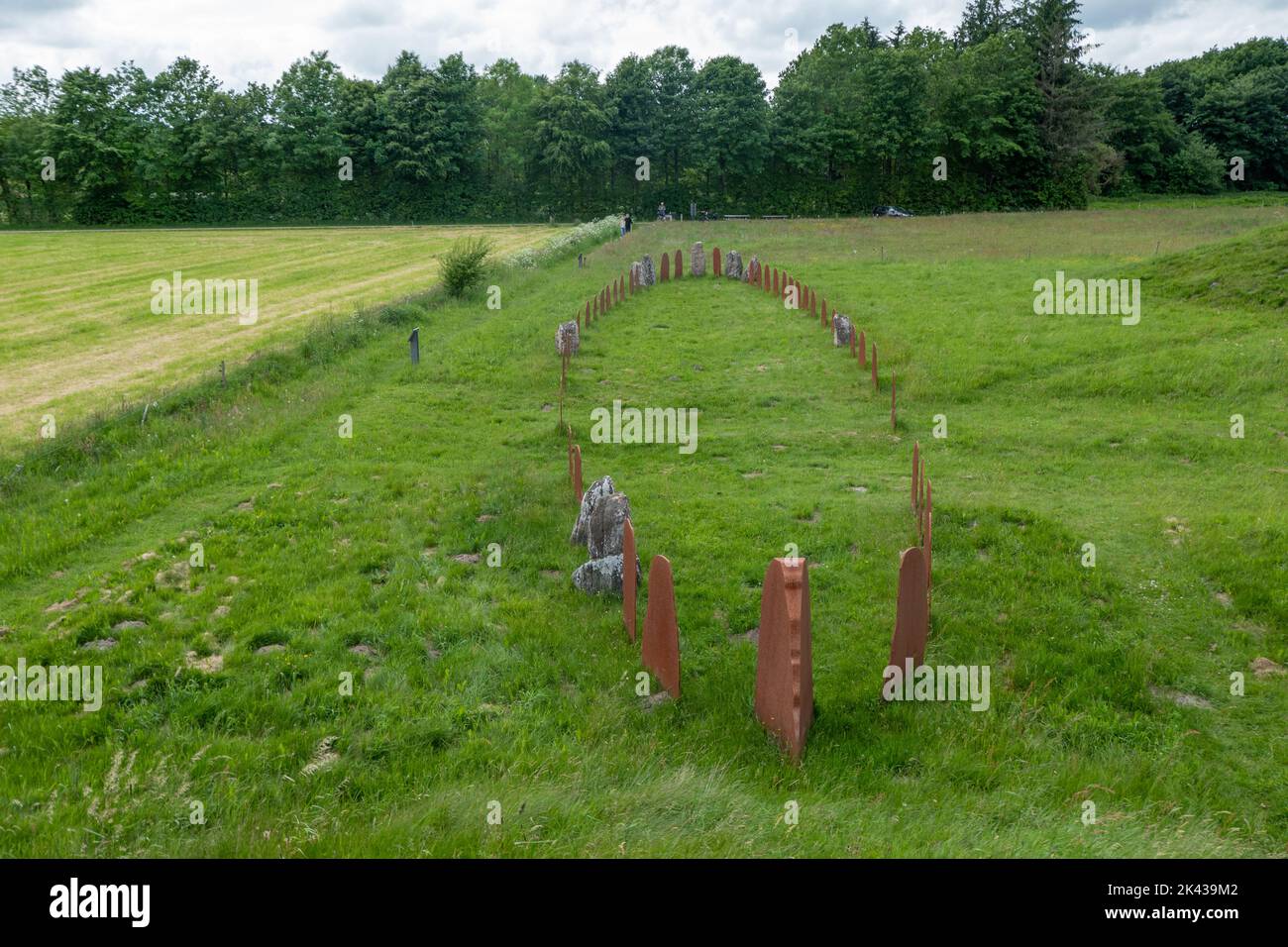 famous stone ship at Bække in Denmark Stock Photo - Alamy