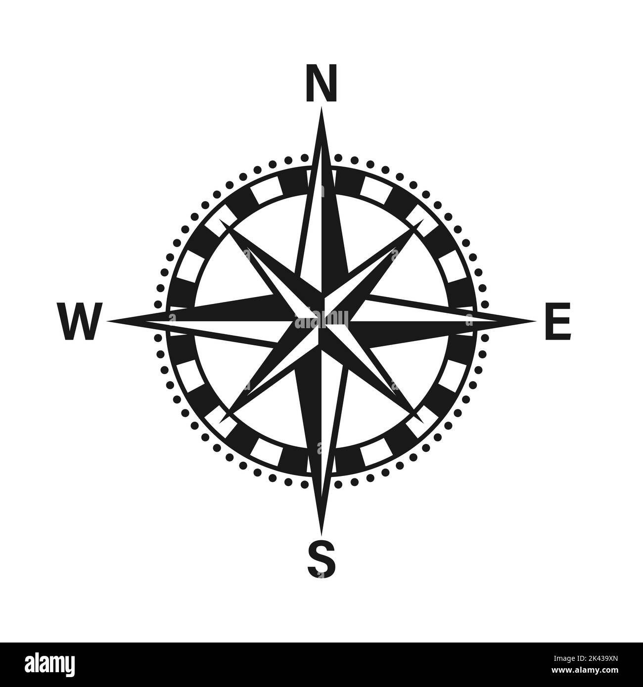 Vintage Marine Wind Rose Nautical Chart Monochrome Navigational